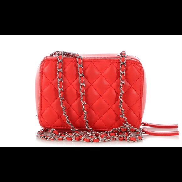 CHANEL | Bags | Chanel Mini Quilted Red Lambskin Cross Body Bag | Poshmark